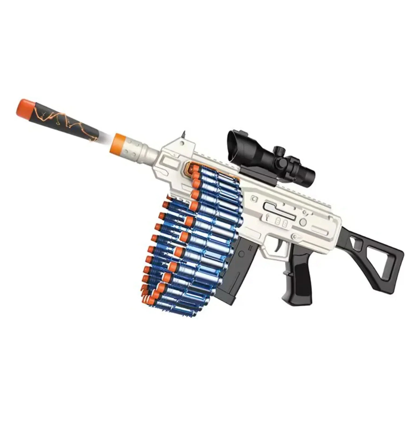 White UMP Battery Guns Nerf Machine Gun – RNGCA